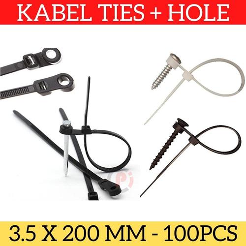 Jual Kabel Ties 20cm Plus Lubang Hole Tie Zip Nylon Klip Cable Isi 100 ...