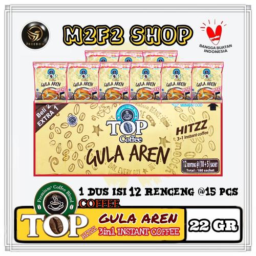 Jual Kopi TOP Gula Aren Hitzz 3in1 Kopi Instan Sachet - 22 gr (Harga ...