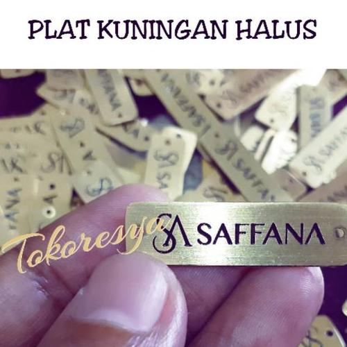 Jual Plat kuningan/label kuningan/label hijab/label plat/plat ...
