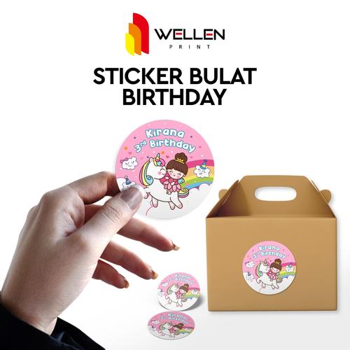 Jual Cetak Sticker Bulat Ulang Tahun / Birthday Sticker / Birthday Gift ...