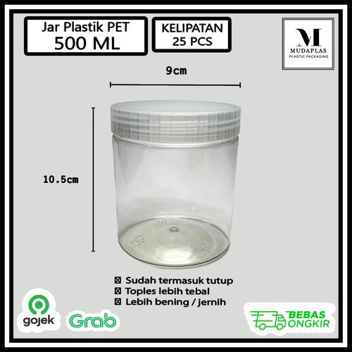 Jual Toples Tabung Plastik 500 750 1000 ml / Jar PET Tebal Bening Premium - 500 ml, Standard ...