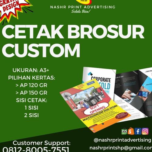 Jual CETAK BROSUR CUSTOM | BROSUR CUSTOM UKURAN A5,A4,A3 - AP 120 GR, 1 ...