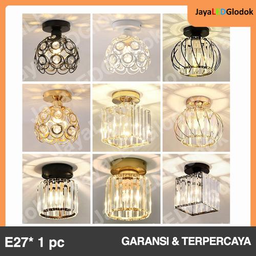 Jual Lampu Gantung Plafon Minimalis Ruang Tamu Kamar Hias Kaca Emas ...