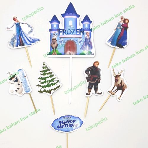 Jual CAKE TOPPER HAPPY BIRTHDAY ANIMASI FROZEN TUSUK PICK TOPPER SET ...