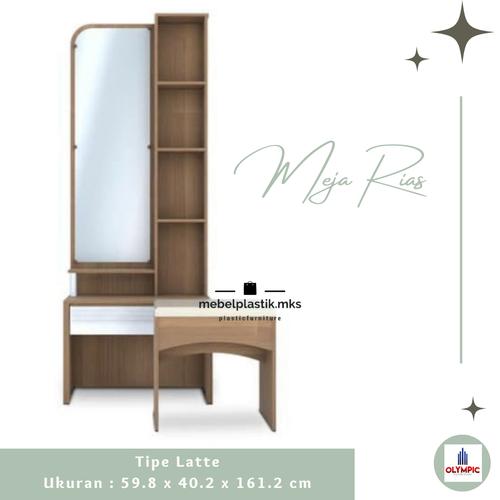 Jual Meja Rias Olympic Latte/ Meja Kaca/ Meja Make up/ Meja Kursi Set ...