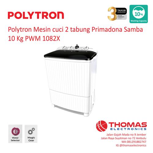 Jual Mesin cuci 2 tabung Polytron Primadona Samba 10 Kg PWM 1082X ...