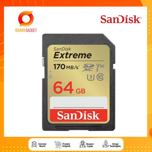 Jual Sd card SanDisk Extreme SDXC UHS-I Card 64GB 170 Mbps - Garansi ...