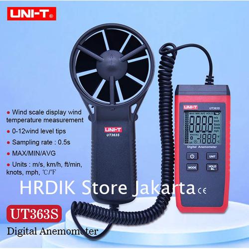 Jual Anemometer UNI-T UT363S Wind Speed Flow Meter UT 363S Unit Air UNI ...