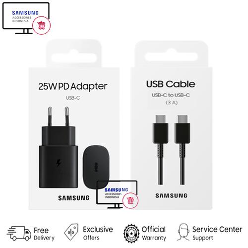 Jual Samsung 25W Power Adapter Super Fast & Fast Charging Data Cable 3A ...