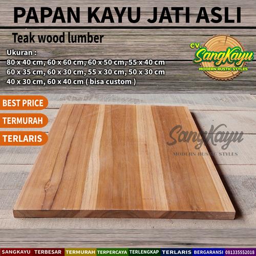 Jual Papan kayu jati asli 60x60 papan ambalan wooden board bahan daun ...