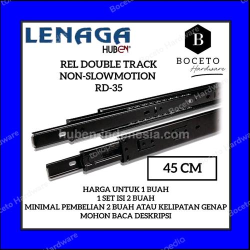 Jual Rel Laci Double Track 45 CM Full Extension LENAGA by HUBEN RD-35 ...