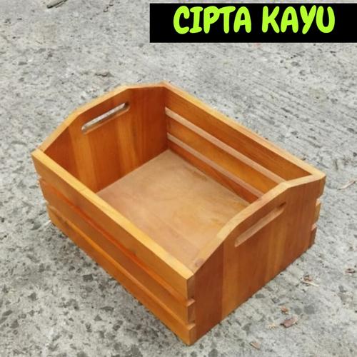 Jual wooden crate box kayu penyimpanan storage multifungsi - 40x30x25 ...