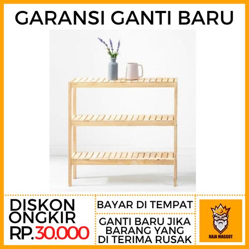 Jual Rak susun kayu 3 tingkat minimalis untuk meja dapur kamar sepatu ...