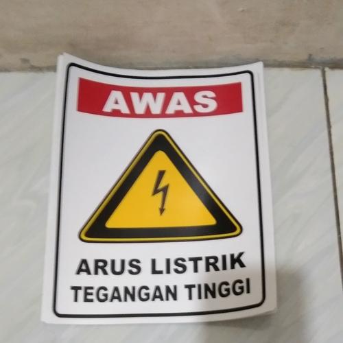 Jual SIGN STIKER AWAS ARUS LISTRIK TEGANGAN TINGGI 23X30CM.K3 - Jakarta ...
