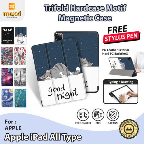 Jual iPad 7 8 9 Mini 6 Pro 11 12.9 Trifold Casing Motif Case Book Cover ...