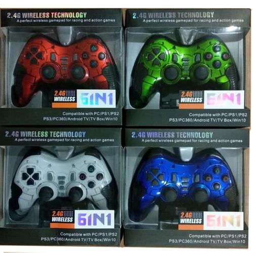 Jual Gamepad Stick Wireless Single 6 in 1 PC PS2 PS3 ANDROID TV - Putih ...