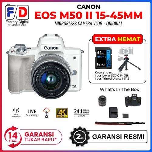 Jual Canon EOS M50 II Kit 15-45mm Mirrorless Camera - Resmi Datascrip ...