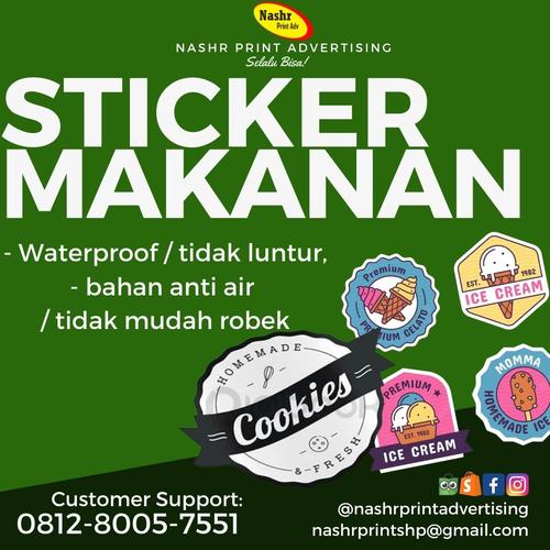 Jual CETAK STICKER MAKANAN | STICKER CUSTOM MAKANAN MINUMAN DLL - Kab ...