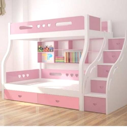 Jual tempat tidur anak tingkat+2laci+tangga laci+rak buku size 100×200× ...