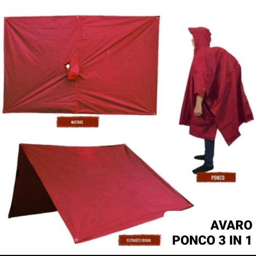 Jual AVARO jas hujan ponco 3 in1.mantel gunung tanpa lengan. - Hitam ...
