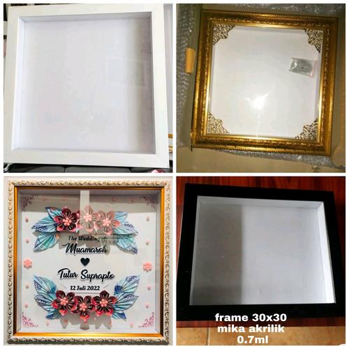 Jual frame 3D UK.20x20cm mika akrilik - silver ukir - Jakarta Timur ...