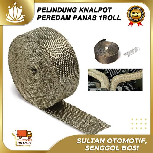 Jual Pelindung Knalpot Titanium Motor Peredam Panas Exhaust Wrap 1 ROLL ...