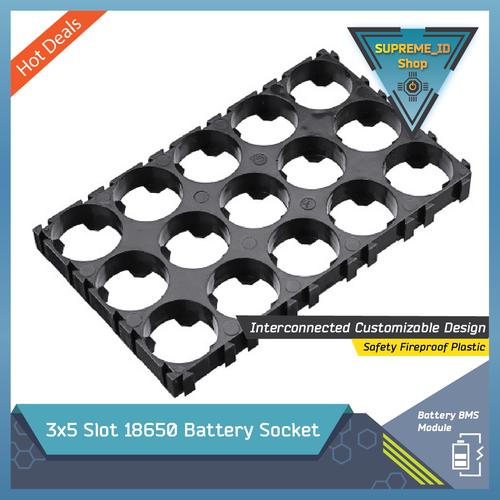 Jual 3x5 slot 18650 Battery Socket Bracket Holder Spacer Tempat Baterai ...