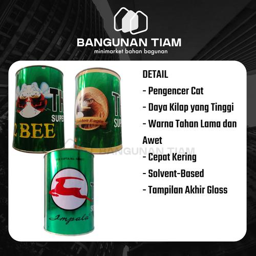Jual THINNER IMPALA, EAGLE, 2 BEE KEMASAN HIJAU 1 LITER PENGENCER CAT ...