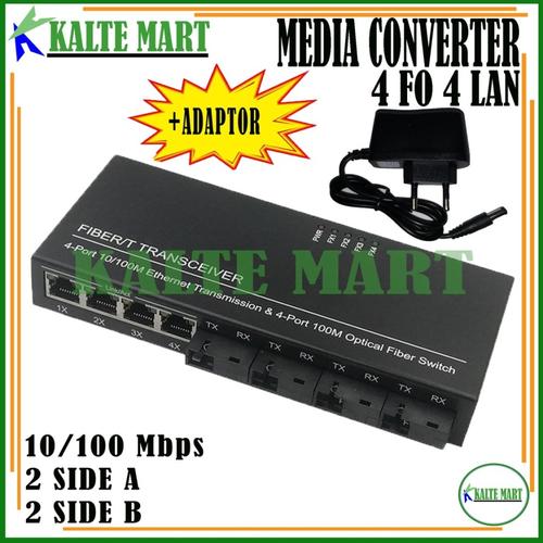 Jual Media Converter 4 Port FO 4 Port LAN Switch Fiber Optic 4 Port SC ...