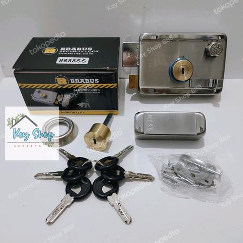 Jual RIM LOCK BRABUS 9688SS STAINLESS SUS304/KUNCI OTOMATIS PINTU BESI ...