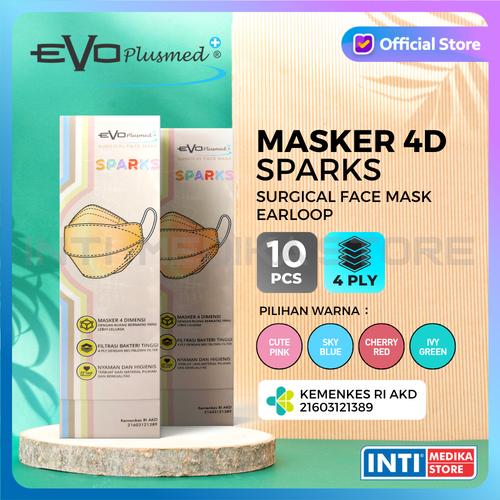Promo EVO Plusmed - Masker 4D Duckbill 4ply SPARKS Earloop | Surgical ...