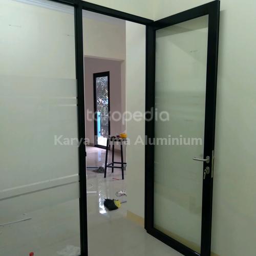 Jual PINTU FRAME ALUMINIUM KACA Uk.215×90cm SET LENGKAP Kusen 3 inch ...