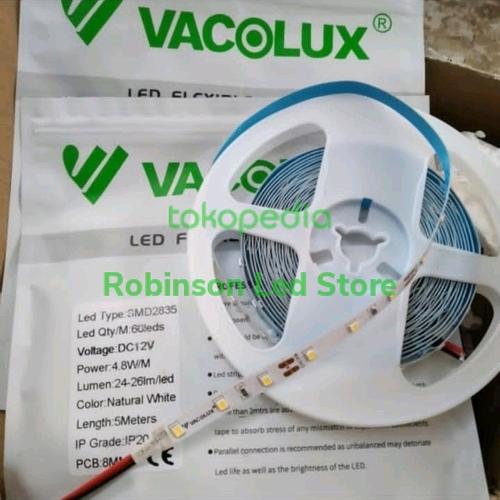 Jual Lampu Led Strip indoor 5 meter 300 led 12V tipe 2835 60led/M ...