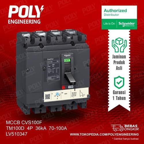Jual MCCB CVS100N 50kA TM100D 3P 70-100A SCHNEIDER LV510477 EASYPACT ...