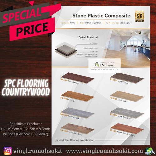 Jual Lantai SPC Countrywood Tebal 4mm | Motif Kayu Anti Air-Rayap ...