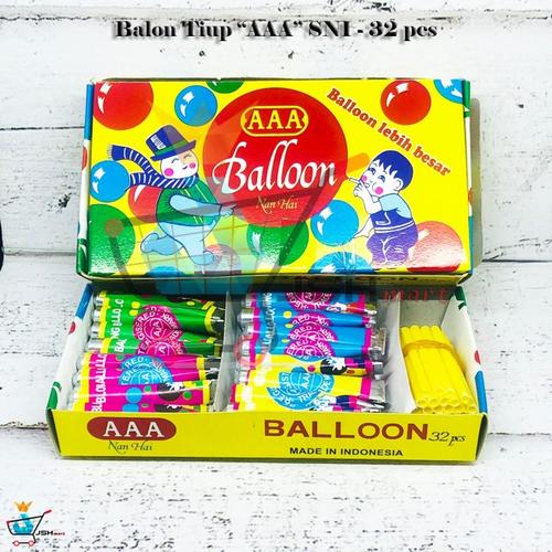 Jual Balon Tiup AAA original Balloon Permainan Jadul isi 32 pcs ...