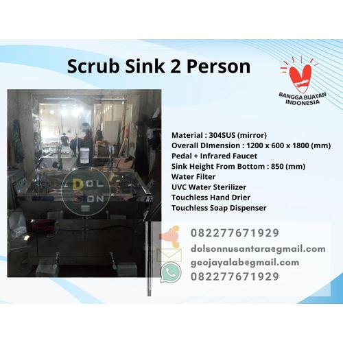Jual Medical Service Sink Laboratorium Scrub Station 2 Person SS304 ...