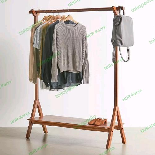 Jual gantungan baju stand hanger kayu mahoni solid - Jakarta Selatan ...