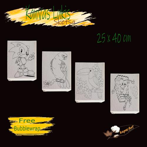 Jual Kanvas Lukis Sketsa 25x40cm Siap Pakai - Sketsa A - Kab. Bandung ...
