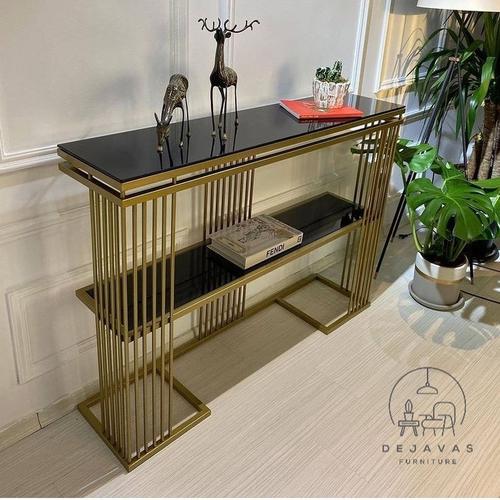Jual Meja Konsul Besi Gold Doff Minimalis (Console Table Galvanis Gold ...