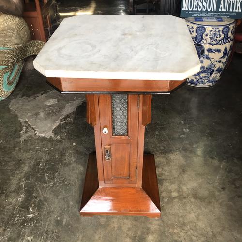 Jual Meja Marmer Kayu Jati Art Nouveu Persegi Patri Kayu Jati Antik ...