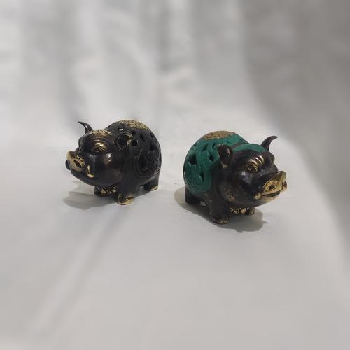 Jual Hiasan Logam Kuningan Shio Babi Pig Brass Patung Dekorasi Unik ...