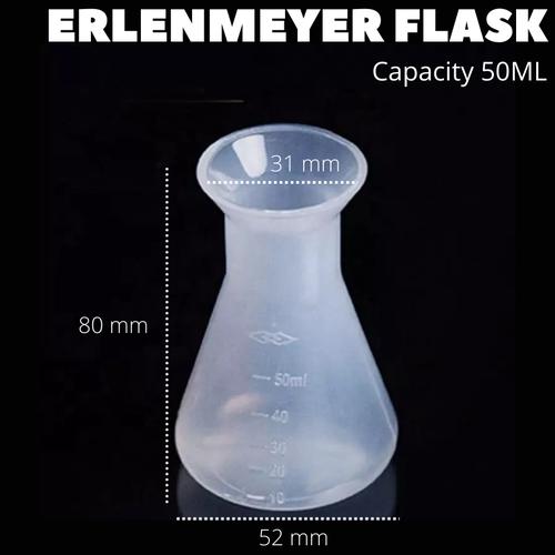 Jual Erlenmeyer Flask Plastik Tabung Ukur Uji Cairan Kimia Lab Gelas ...