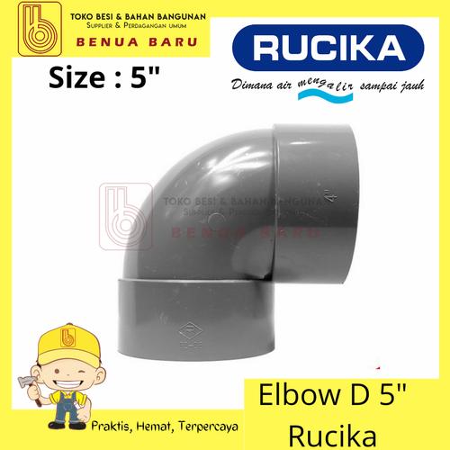 Jual Elbow PVC D 5" Rucika /Sambungan Pipa Fitting PVC Keni D 5" Rucika ...