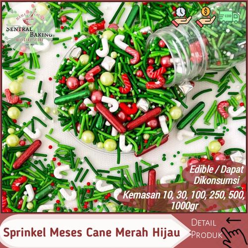 Jual Sprinkel Kue Meses Cane Merah Hijau/ Springkel Springkle Mutiara ...