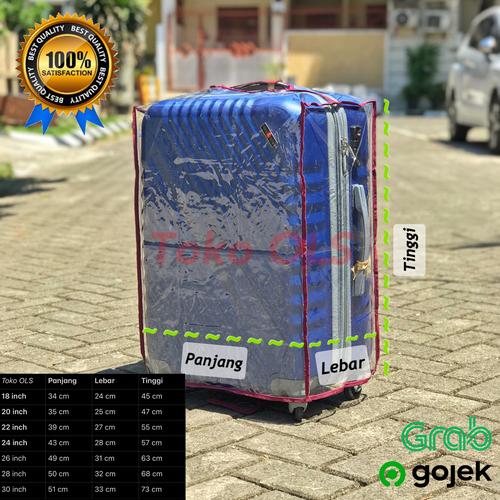 Jual Sarung koper 20 inch transparan / cover koper 20" / pelindung ...