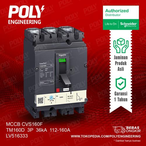 Promo MCCB CVS160F 36kA TM160D 3P 112-160A SCHNEIDER LV516333 EASYPACT ...