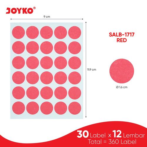 Jual Label Sticker Self Adhesive Labels JOYKO SALB Color/Stiker Bulat ...