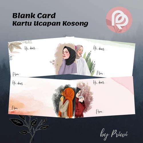 Jual KARTU UCAPAN KOSONG BLANK CARD EDISI HIJAB GREETING CARD - Orange ...