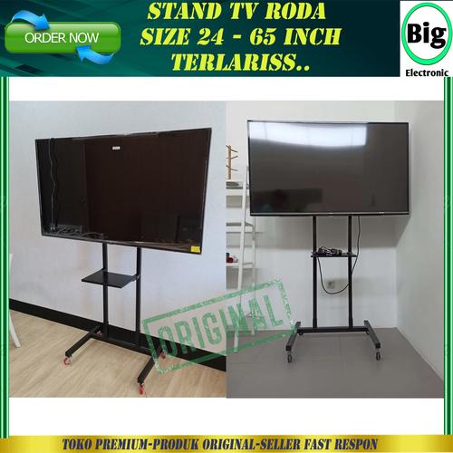 Jual Bracket / Breket Led Tv Standing Roda / Stand Desk 65 55 50 43 32 ...